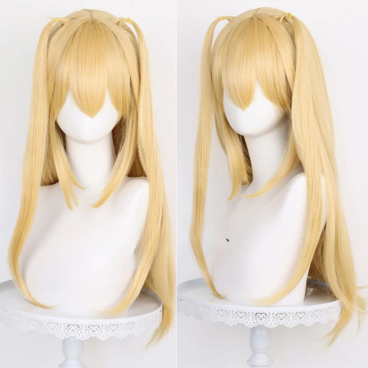 Anime Death Note MisaMisa Cosplay Wig Long Yellow Double Tails Misa ...