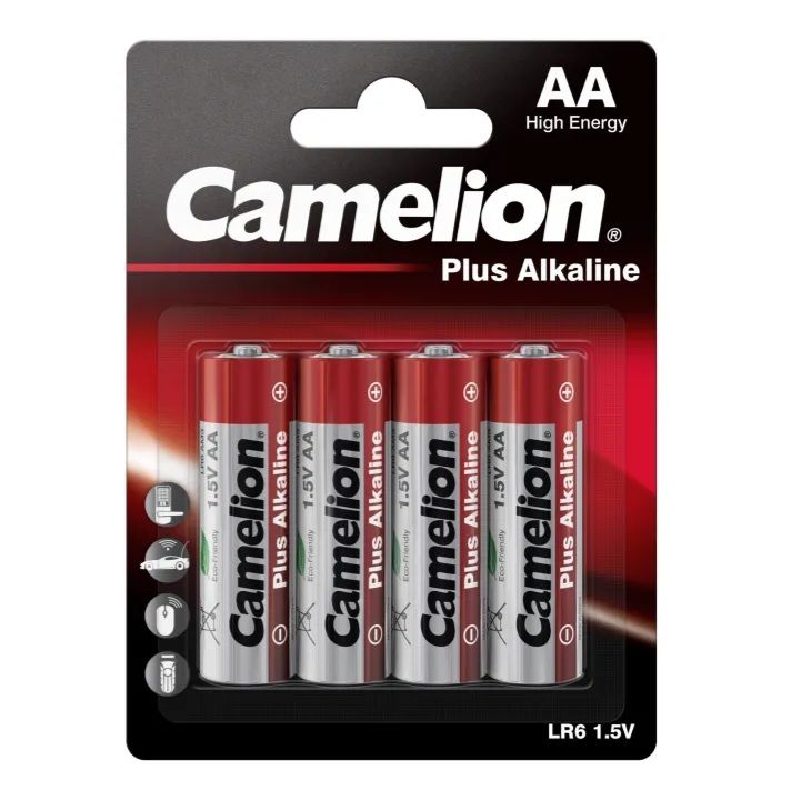 Camelion Plus Alkaline AA Batteries, 4-Pack, LR6 -BP4 Dauble A Cell 100 ...