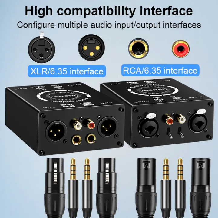 XLR 6.35 HiFi Stereo Version Audio Isolation Box Ground Loop Isolator ...