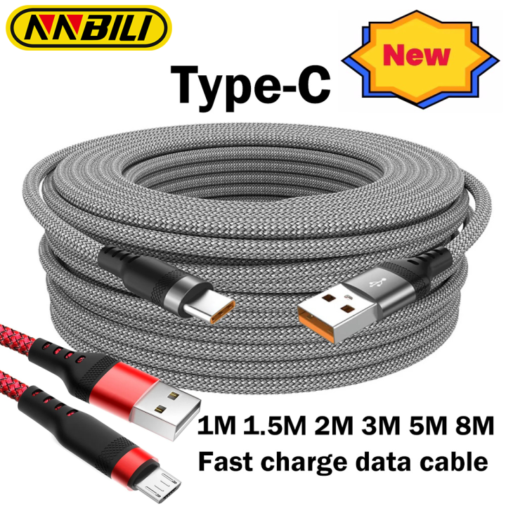 NNBILI Universal USB Type C Cable 6A Fast Charge Data Cable 1m 1.5m 3m ...