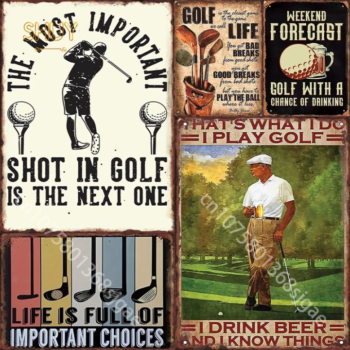 Golf Metal Sign Retro Tin Signs for Golf Course Bar Club Vintage Wall ...