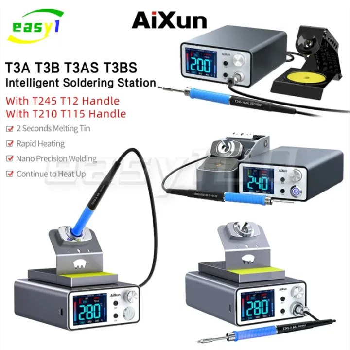 JCID Aixun T3A T3B intelligent Welding Station With Soldering Iron T115 T245 T210 Handle Welding ...
