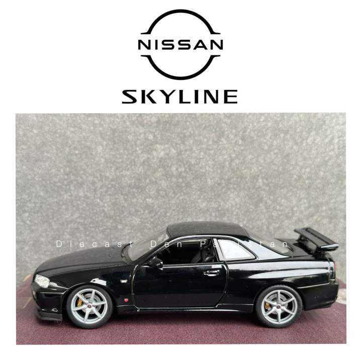 Nissan Skyline R34 Jet Black 1:24 Scale Die-cast Metal Car | Daraz.pk