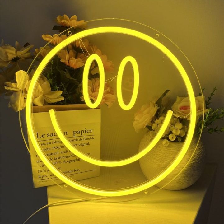 Smiley Face Neon Sign,Led Neon Sign Bedroom,5v usb powered neon sign ...