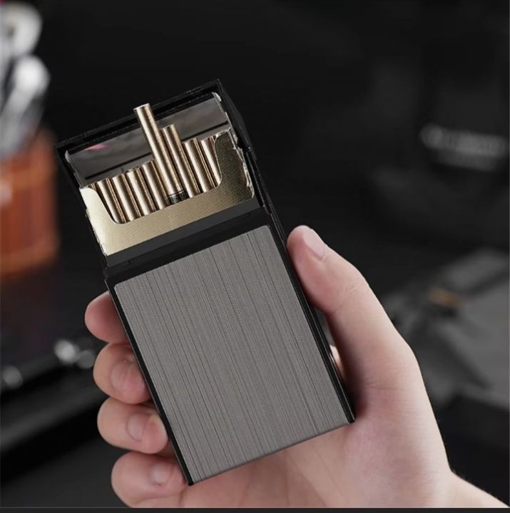 20 Sticks Cigarette Box Case Space Aluminum Slim Cigarette Holder ...