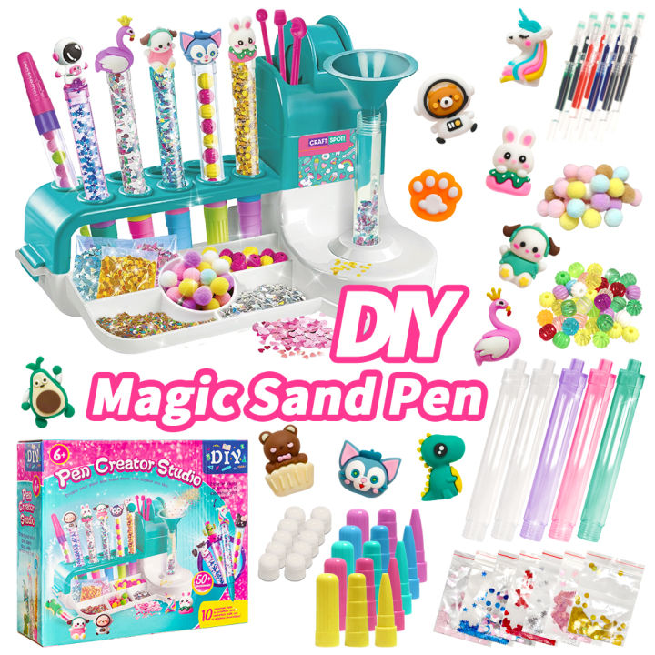 DIY Magic Sand Pen Creator Studio Kit for Kids 6+, Glitter Craft Pen ...