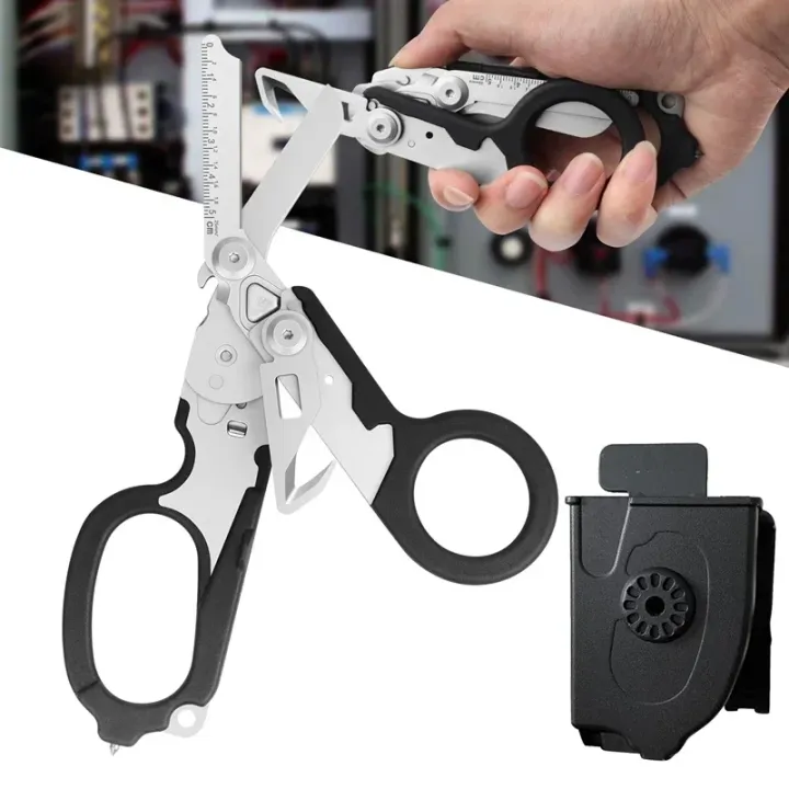6 In1 Foldable Medical Emergency Response Scissor Shear First Aid Kit ...