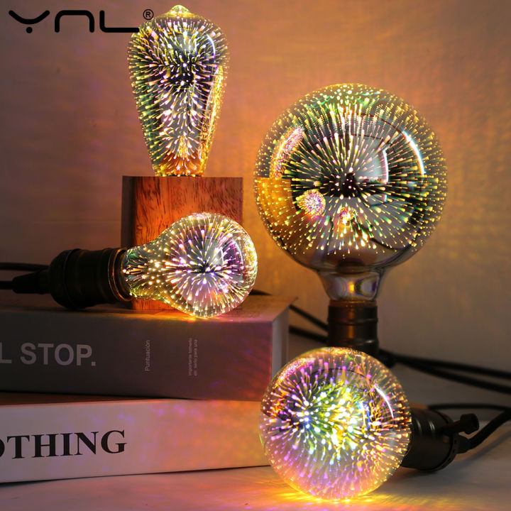 3D Decoration LED Edison Light Bulb E27 6W 110V 220V Vintage Star ...
