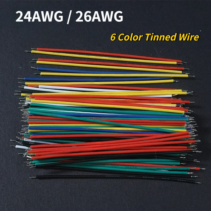 120PCS Electronic Wire 24AWG 26AWG 6 Color Tinned Wire Breadboard PCB ...