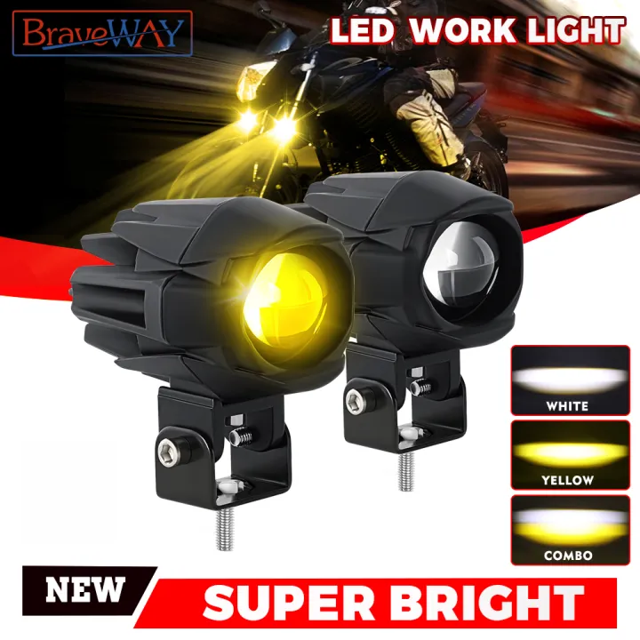 BraveWAY LED Fog Lights for Motorcycle ADV GS, Off-Road Truck ATV UTV ...