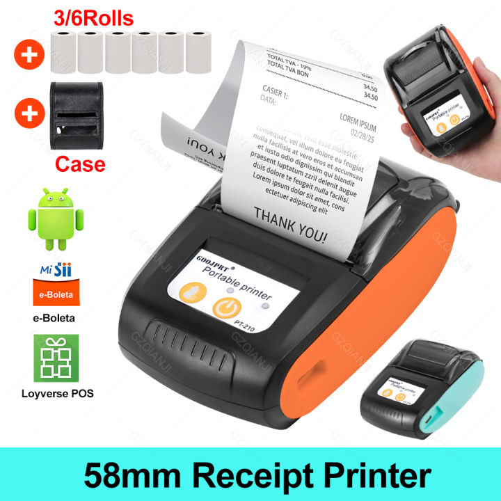 PT-210 58mm 2'' Inch Mini Portable Thermal Printer Wireless Receipt POS Maker Machine Bluetooth ...