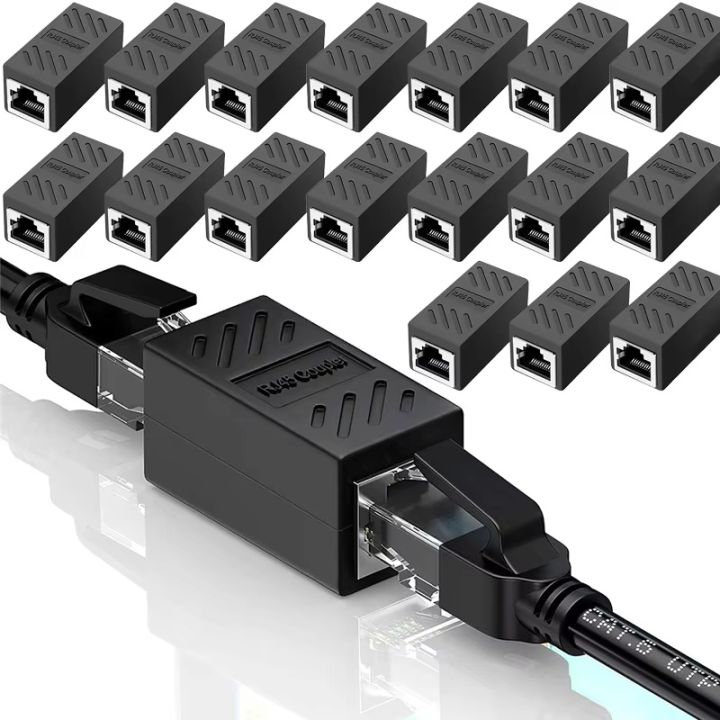 20pcs RJ45 Coupler Extender Connector Cat5 Cat6 Ethernet Coupler Female ...