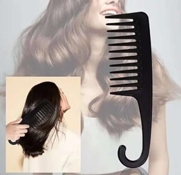 Large Wide Tooth Combs with Curved Brushes Detangling Big Teeth Reduce ...