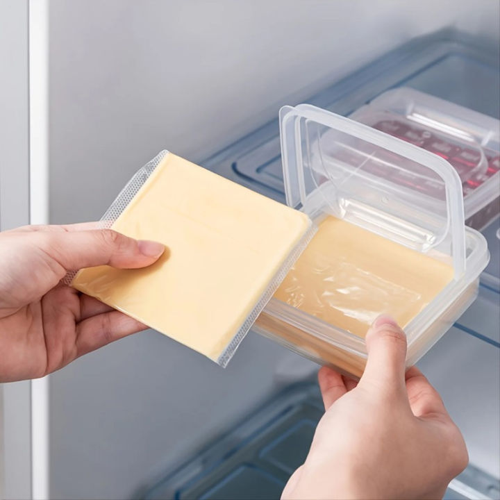 1pc Plastic Refrigerator Storage Cheese Box, Cheese Container, Butter ...