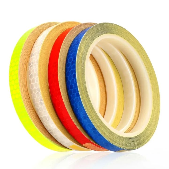 8m Reflective Tape PVC Bicycle Wheels Reflect Fluorescent Sticker Bike ...