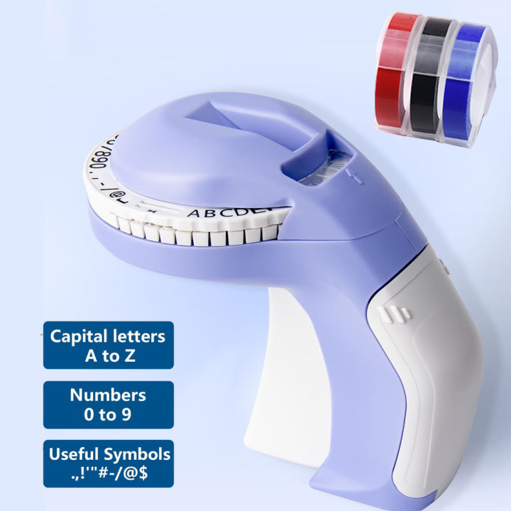 B90 Manual Labeling Machine 3D Embossing Typewriter DIY Label Maker ...