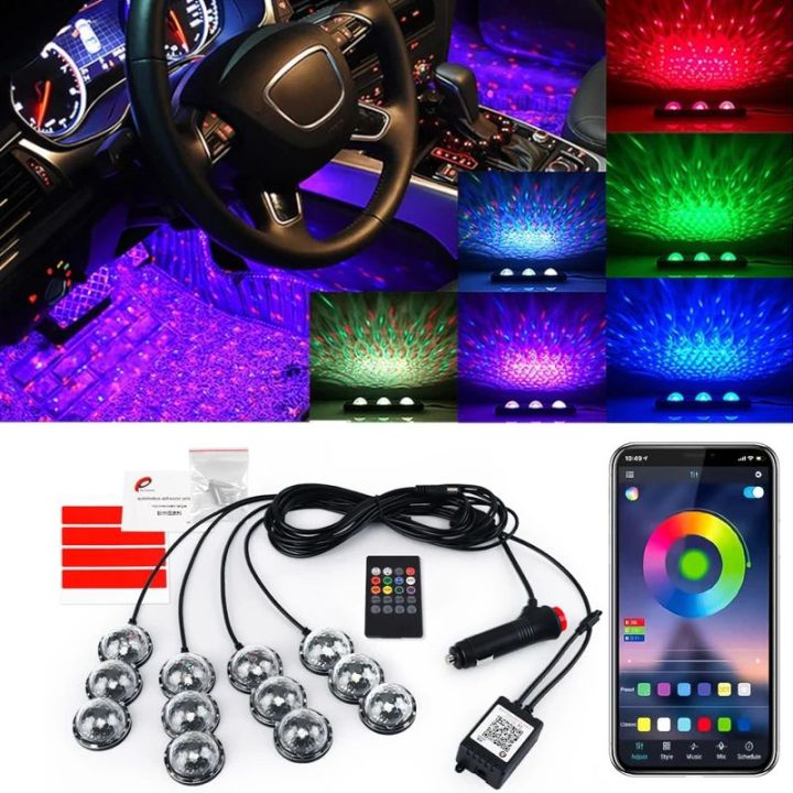 car Led Foot light Bluetooth and remote control Ambient Atmosphere ...