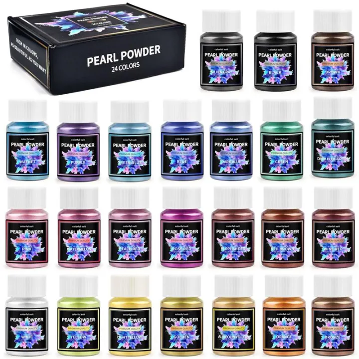 6/24/30Colors Epoxy Resin Dye Mica Powder Powdered Pigments Set Resin ...