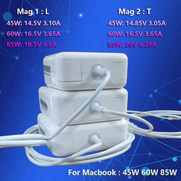 New For Macbook Air Pro Charger 45W 60W 85W Mag* 2 1 Magnetic Power ...