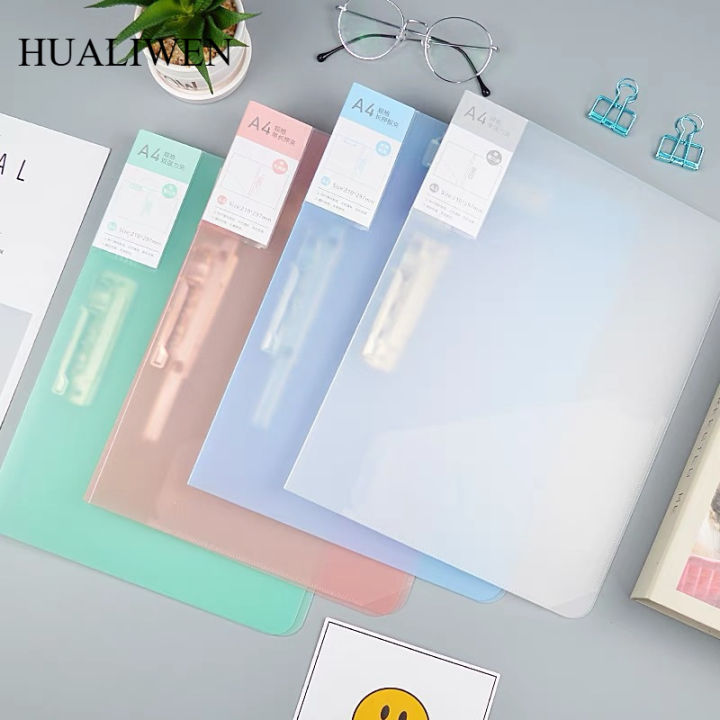 A4 Semi Transparent Single Double Clip Long Press Strong Folder for ...