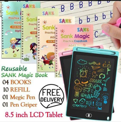 8.5 Inch LCD Writing Tablet with Reusable Magic Book 4Magic Books ...