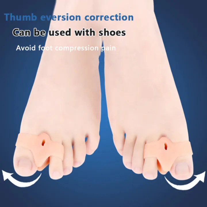 2PCS Silicone Gel Double Ring Thumb Corrector Bunion Foot Toe Hallux ...