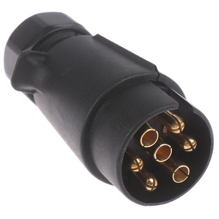 12V 7 Way Round Standard European Car Plug Connector 7 Pin Socket Plugs ...