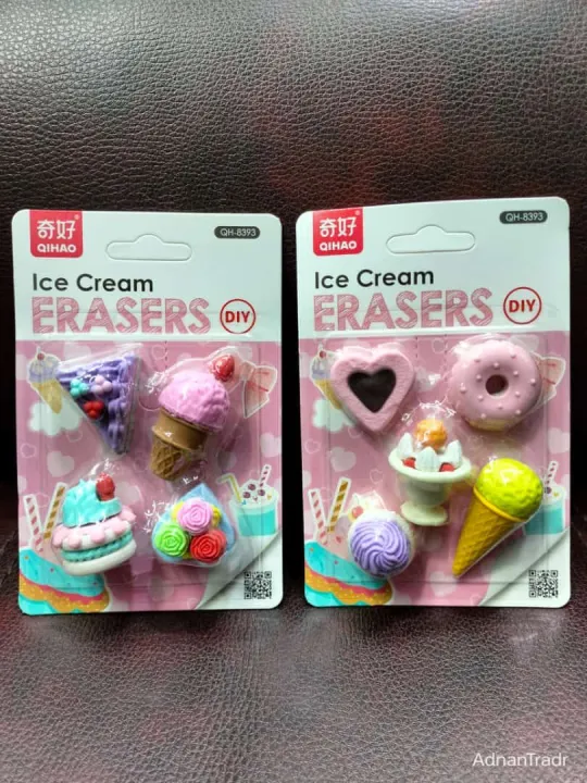 Erasers - Fancy children school erasers - unique erasers - stationary ...