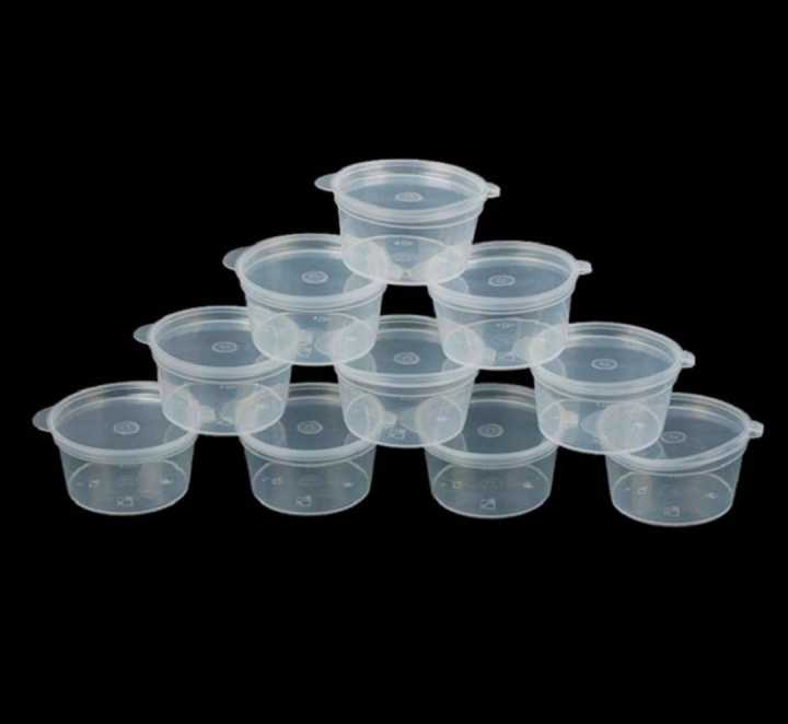 24 pcs 60 ml Plastic Disposable Round Boxes For Food Packing and Food ...