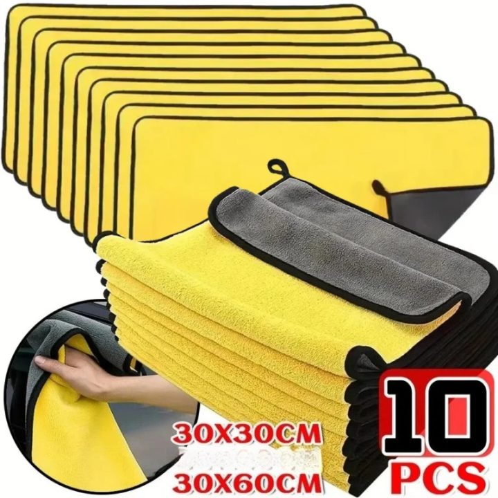 1/2/3/6/10pcs 30X60cm Microfiber Car Cleaning Towels Soft Quick Drying ...