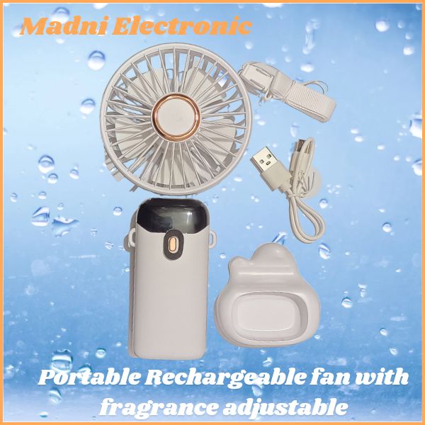 Portable Rechargeable Fan with Fragrance - Handheld Mini Cooler for ...