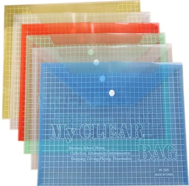 Clear Filing Document Bag - Plastic folders - Pack of 5 | Daraz.pk