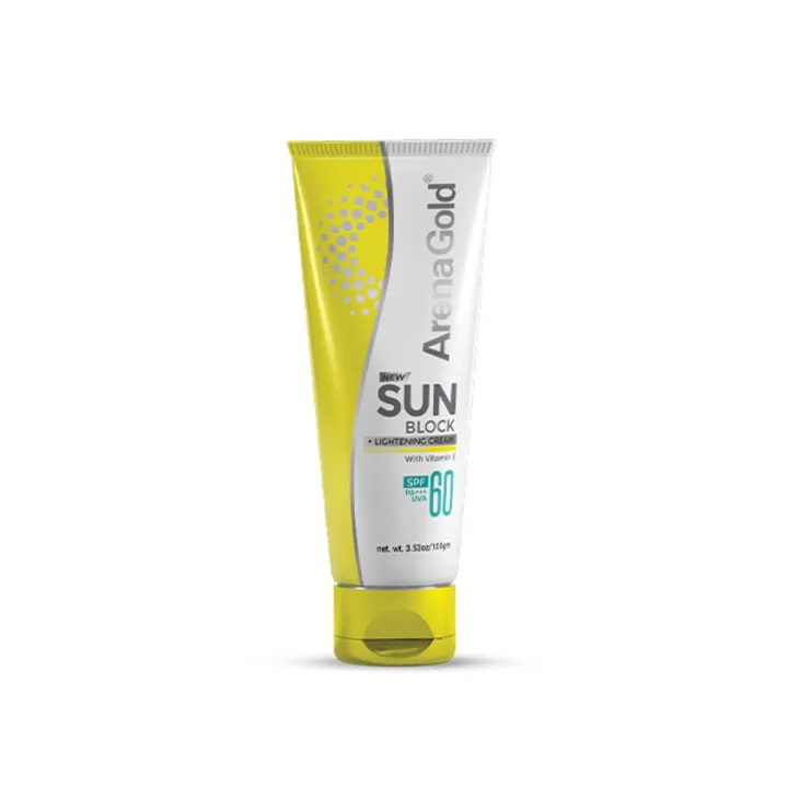 ARENA GOLD NEW SUNBLOCK WITH VITAMIN E SPF 60 (100GM) | Daraz.pk