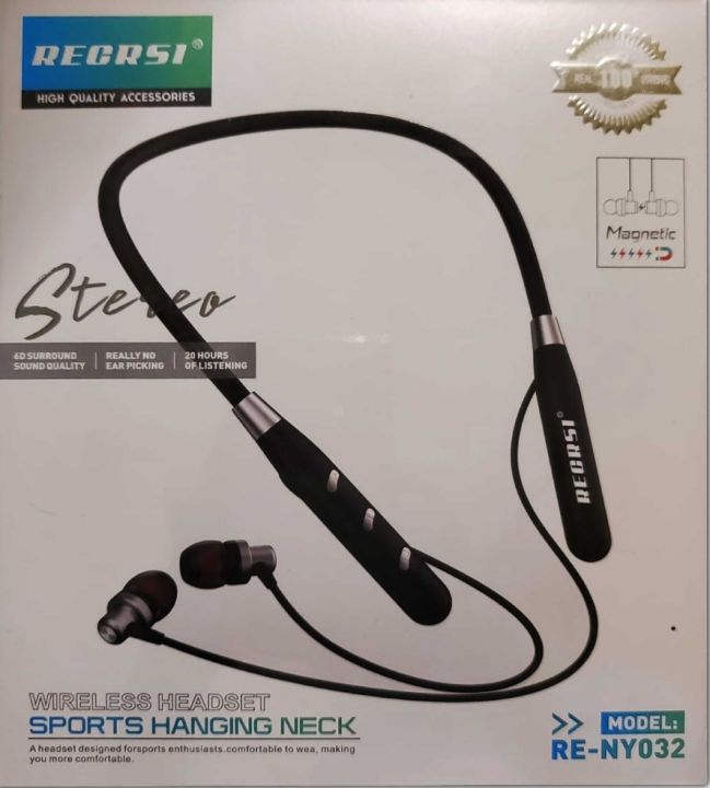 RECRSI RE-NY032 High Quality Magnetic Neckband 20 hours listening time ...