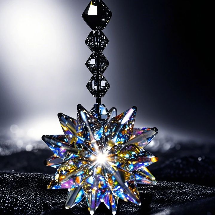 Crystal Snowflake Pendant Suncatcher AB Color Glass Prism For Garden ...