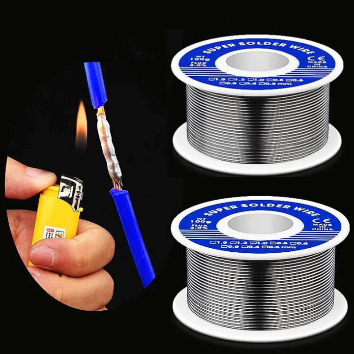 50/100G Tin Wire Soldering Wire with Flux Melt Rosin Core Solder Roll ...
