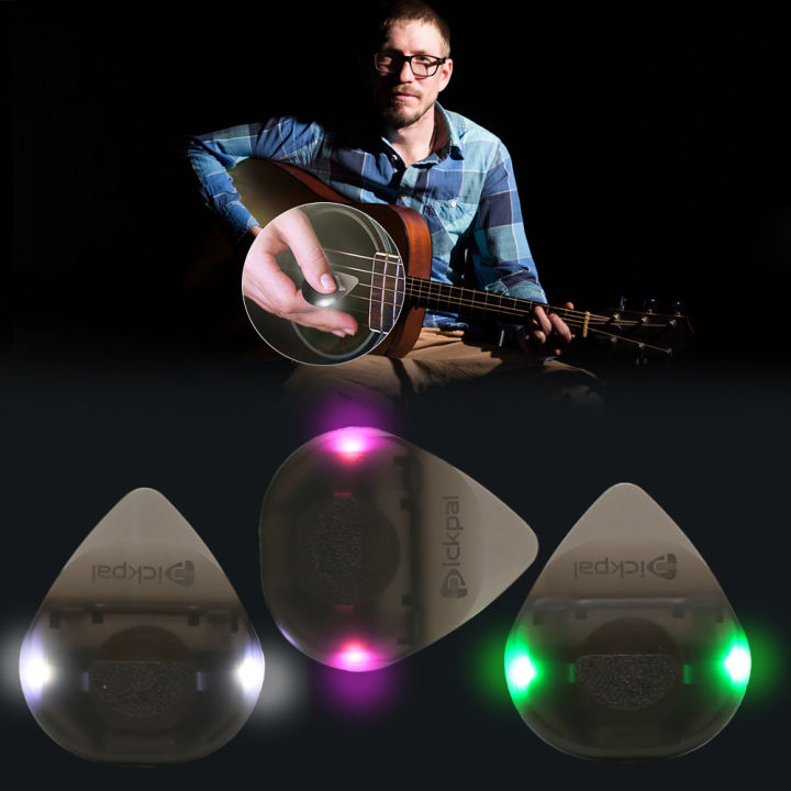 1PC LED Glowing Guitar Picks Food-Grade Plastic Ukulele Guitar Touch ...