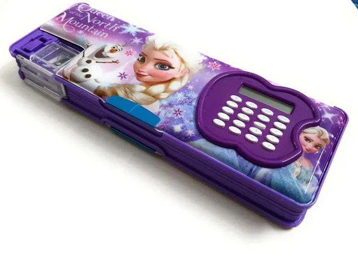 Double Sided Magnetic Button Geometry box with Calculator and Sharpener ...