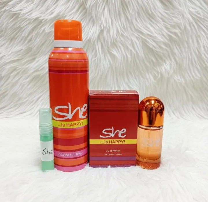 Original SHE Deal of 3 – 200ml Body Spray + 25ml Perfume + 2.5ml Attar ...