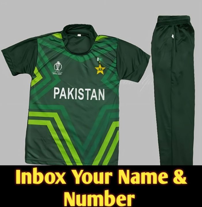 Pakistan Kit for Kids jersey CWC 2024| Pakistan kit for kids with Name ...