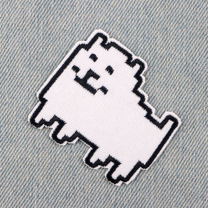 Pixel Puppy Game Embroidered Patches For Clothing DIY Badge Adhesive ...