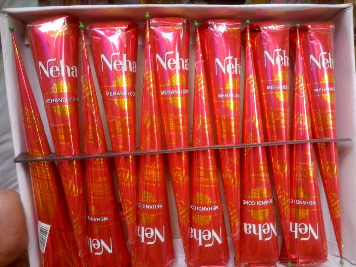 Neha Rich Red color Mehedi Cones 12 pieces box | Daraz.com.bd