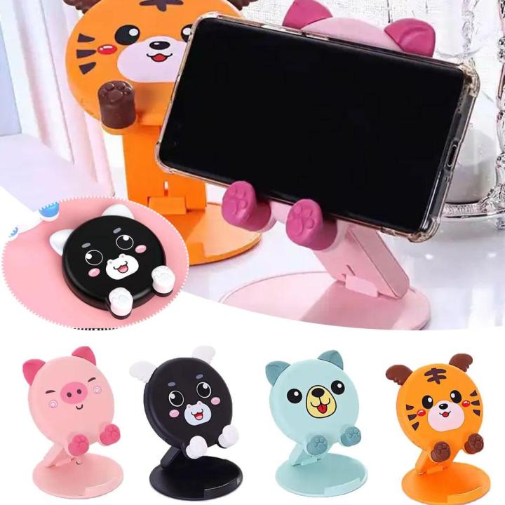 Cute Cartoon Animals Phone Holder Kawaii Desktop Foldable Cell Phone ...
