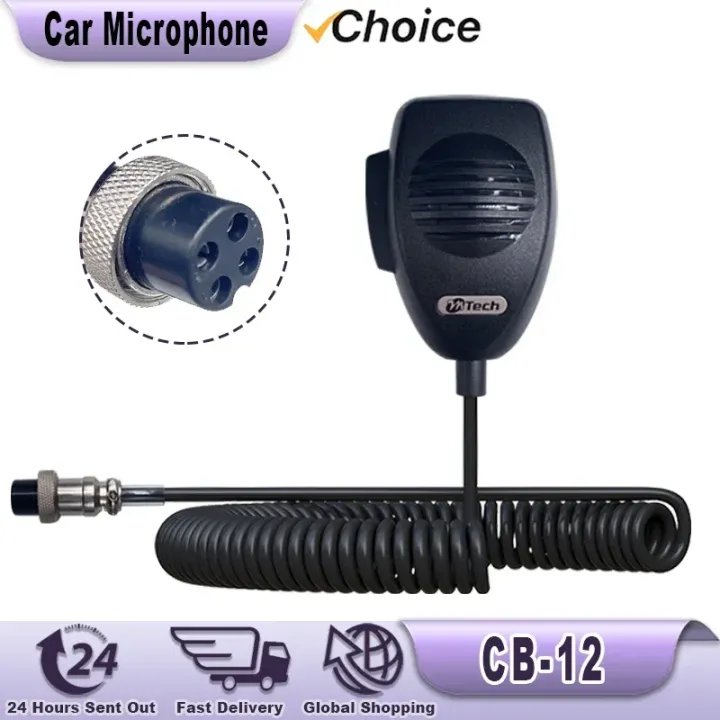CB-12 Microphone 4 Pin Connector Ham Mic Mobile Radio Speaker For Cobra ...