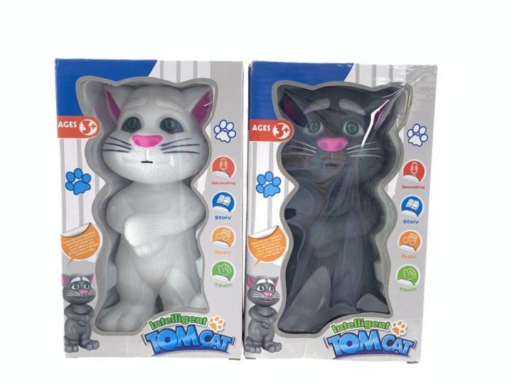 TALKING TOM W/SING SONGS,GREY&WHITE 2 COLORS ING, WITH BUBBLE BAG ...
