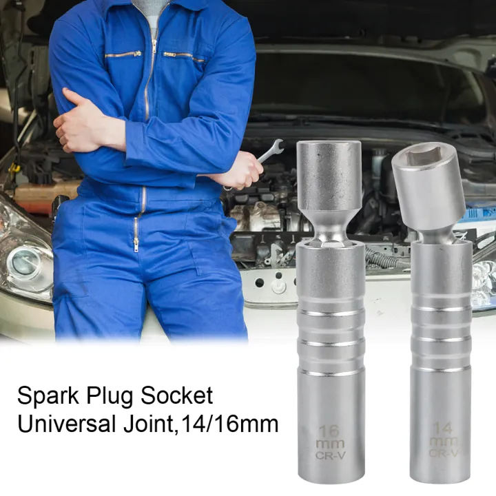 14mm 16mm Car Spark Plug Socket Spanner Adapter Joint Magnetic Flexible ...