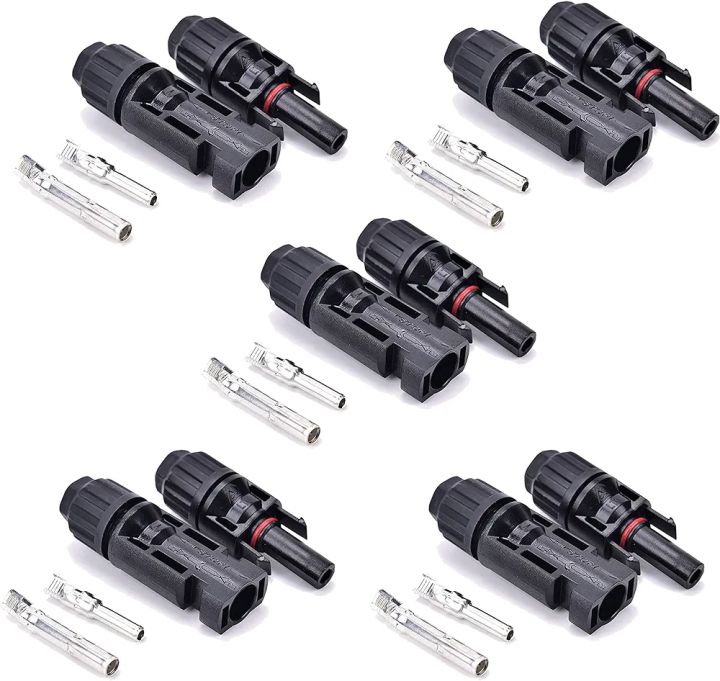 pack of 5 pairs mc4 solar connectors in copper - solar mc4 connectors ...
