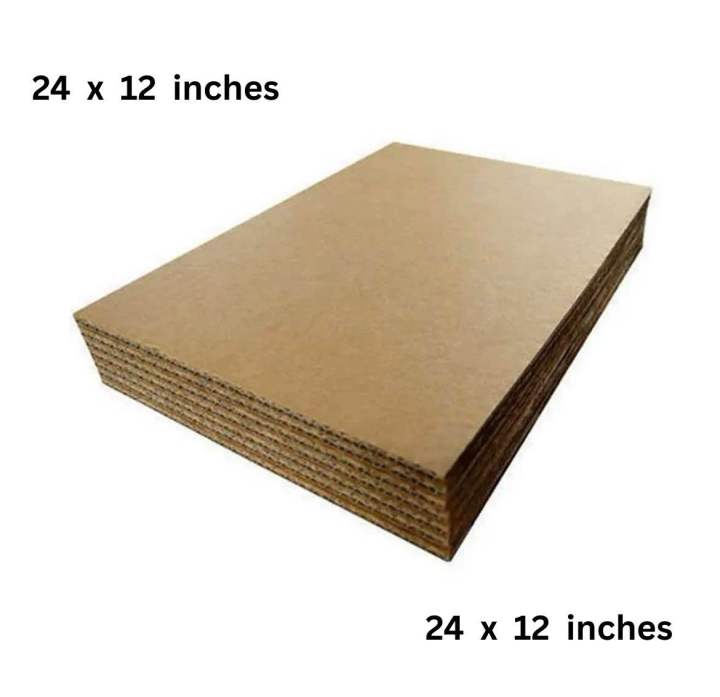 Thick Corrugated Brown and Shiny White Cardboard Hard Sheets 24X12 ...