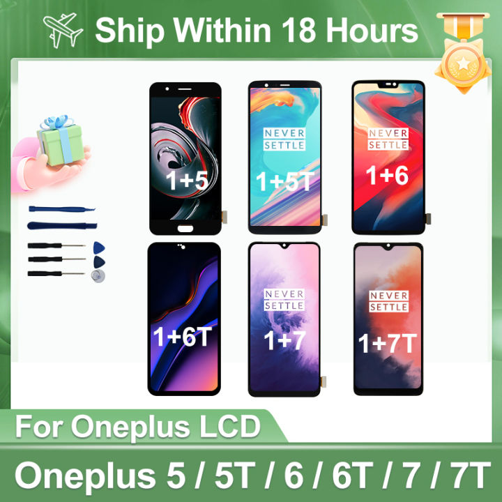 Choice AAA+ AMOLED For OnePlus 7 7T LCD Display For 1+ 5 5T 6 6T Touch ...