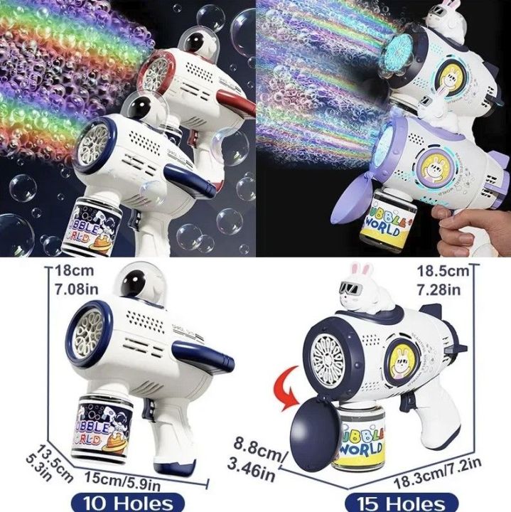 Bubble Guns for Kids, Space Bubble Machine for Toddlers, Leak Proof ...